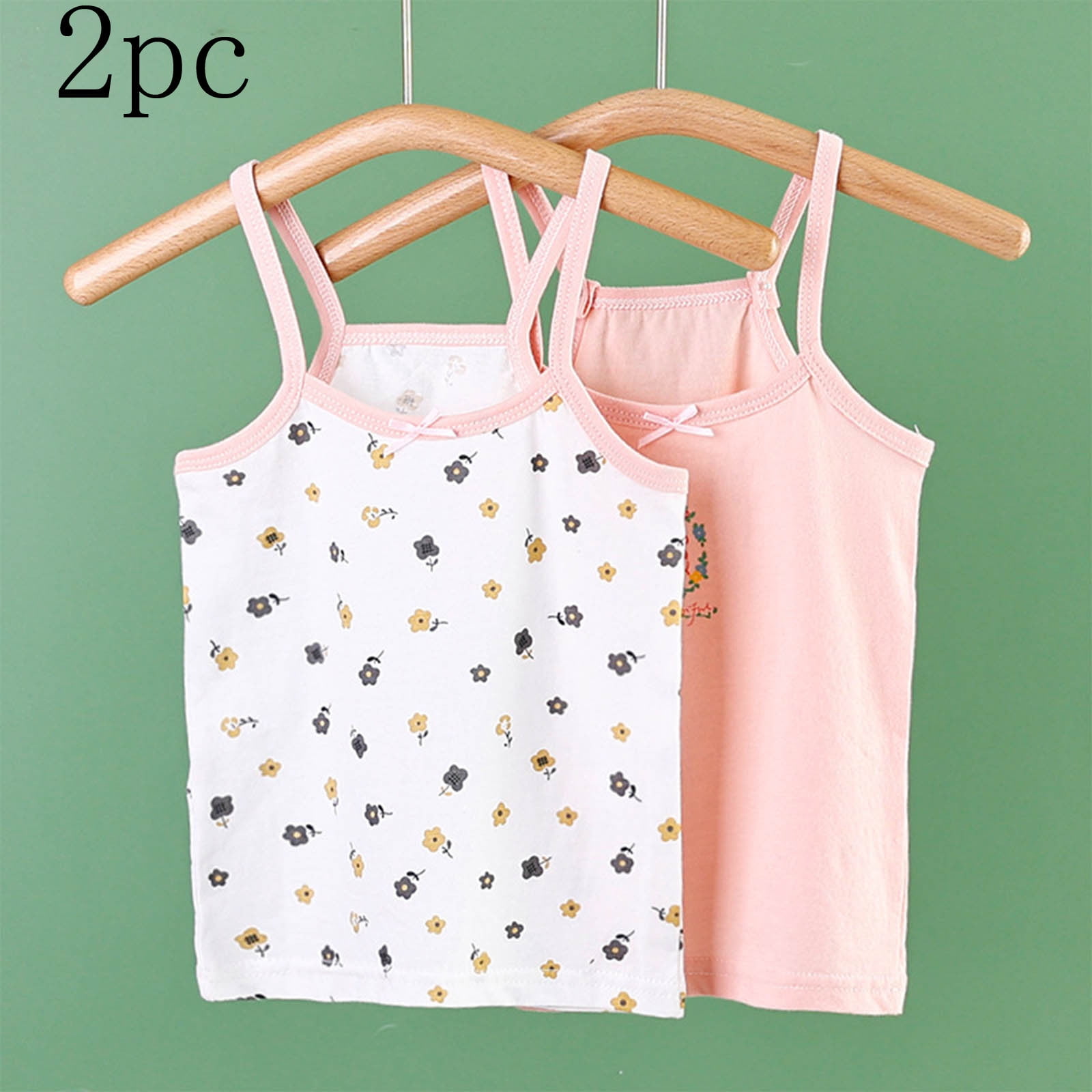 ATOGUTA Girls Tank Tops Pink 2 Pack Cami Scoop Neck Undershirts Soft ...