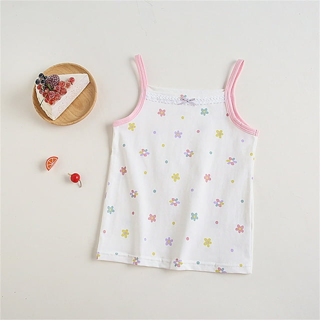 ATOGUTA Girls Tank Tops White Soft Sleeveless Shirts Kids Comfort ...