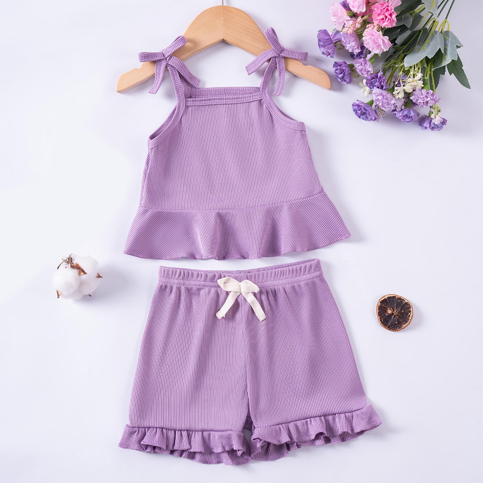 ATOGUTA Girls Two Piece Outfits 0-2T Sleeveless Tops and Casual Shorts ...
