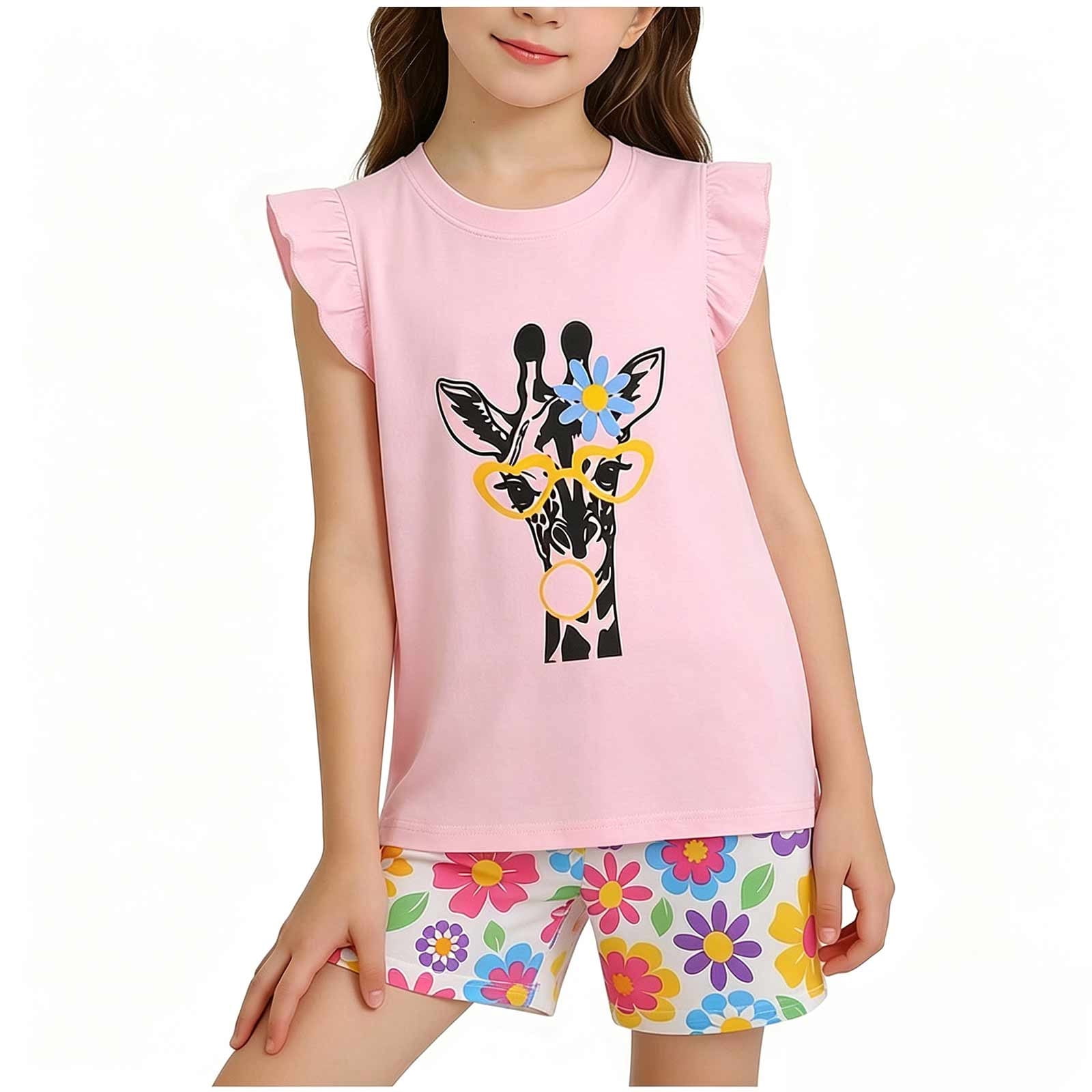 ATOGUTA Girls Two Piece Outfits Sets Sleeveless Tank Tops and Shorts ...