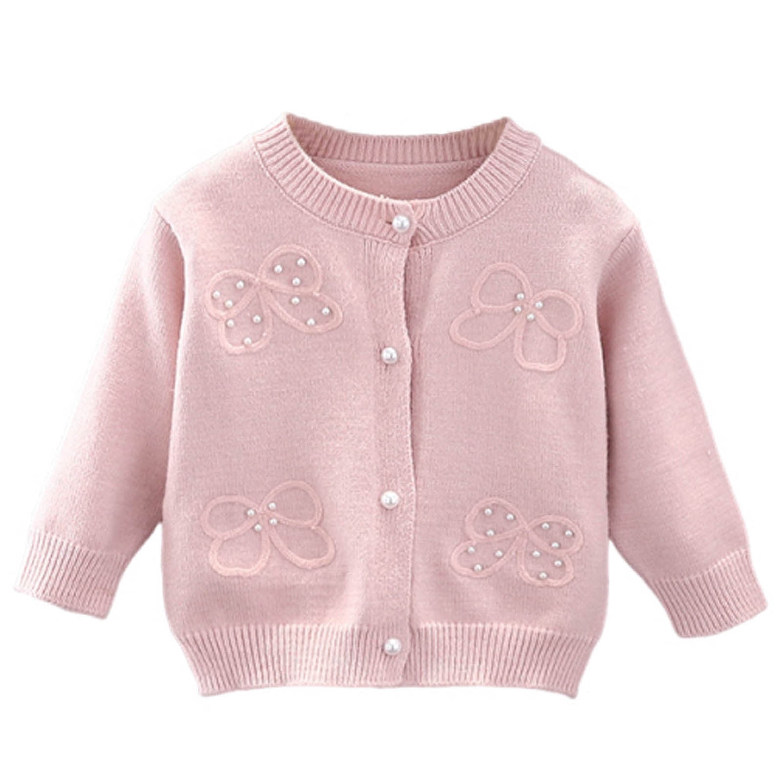 ATOGUTA Girls Uniform Cardigan Sweater Button Down Long Sleeve Kids ...