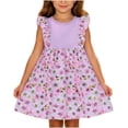 ATOGUTA Girls Uniform Dress Summer Ruffle Sleeve A Line Casual Party ...