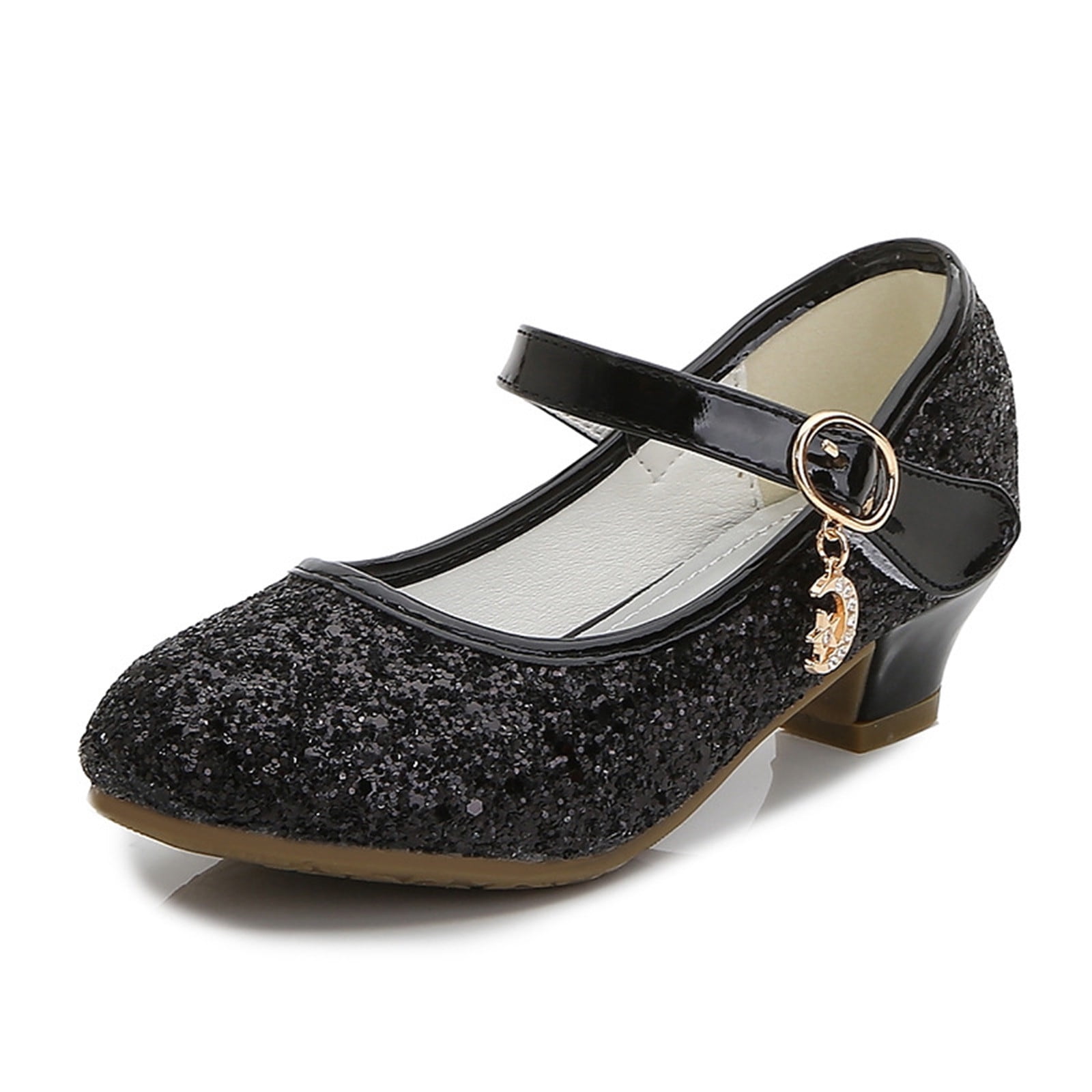 ATOGUTA Girls Uniform Shoes Black Kids Party Wedding Shoes with Bowknot ...