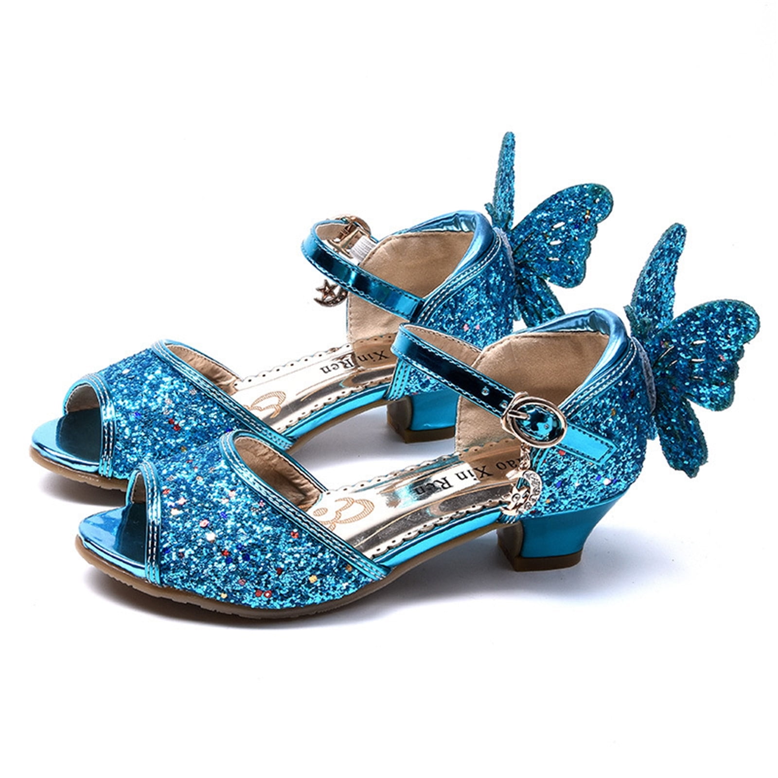 ATOGUTA Girls Uniform Shoes Blue Kids Party Wedding Shoes with Bowknot ...