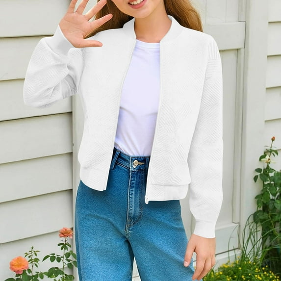 ATOGUTA Ice Skating Jacket for Girls Lightweight Sweatshirt Baseball ...