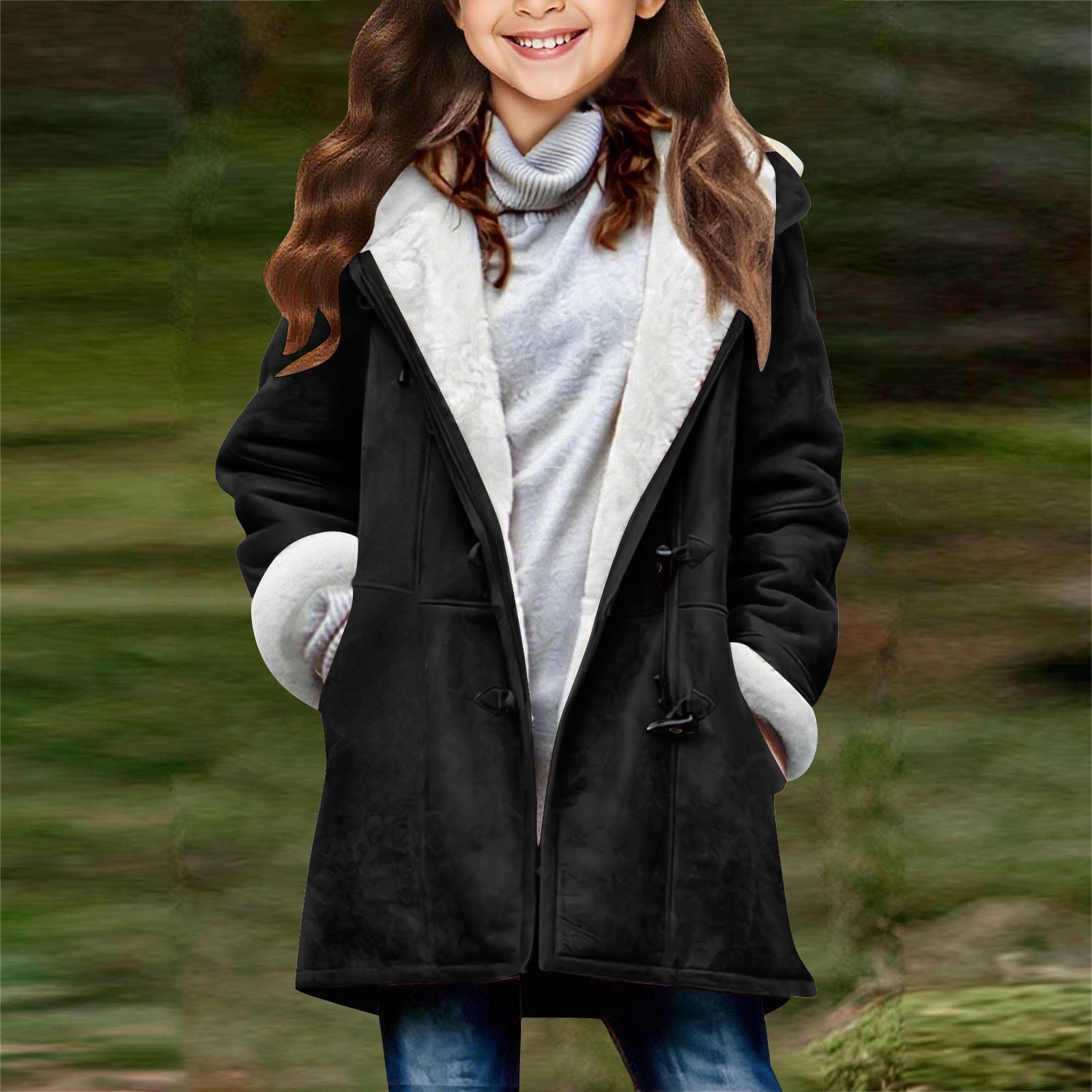 ATOGUTA Jacket for Girls Fleece Jacket Fall Winter Full Zip Fuzzy Coat ...