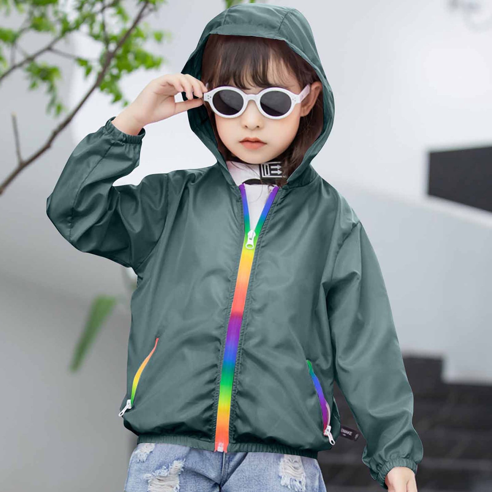 ATOGUTA Jackets for Kids Boy Kids Lightweight Hooded Windbreakers ...