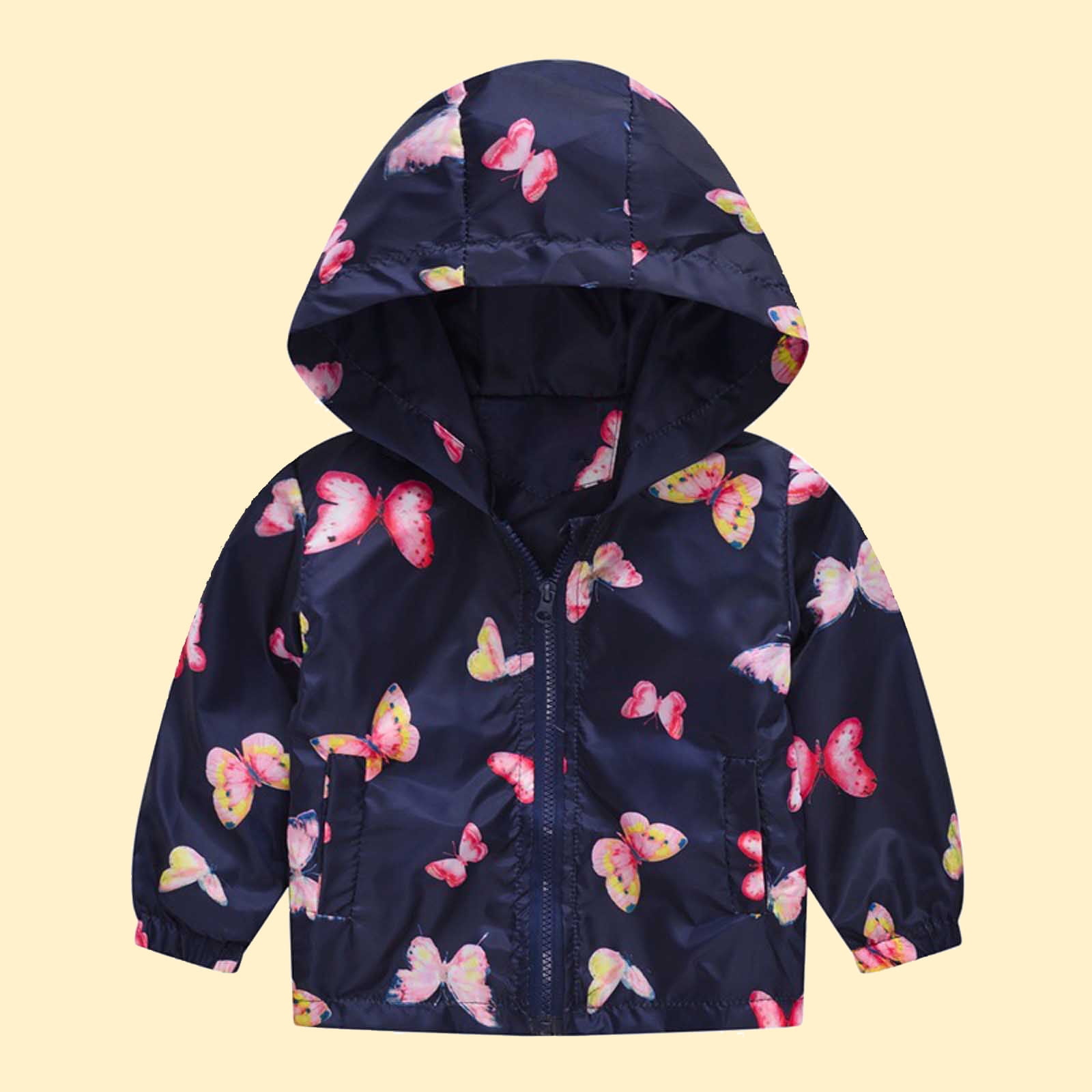 ATOGUTA Jackets for Teen Girls Cute Print Zip Jacket Hooded Trench ...