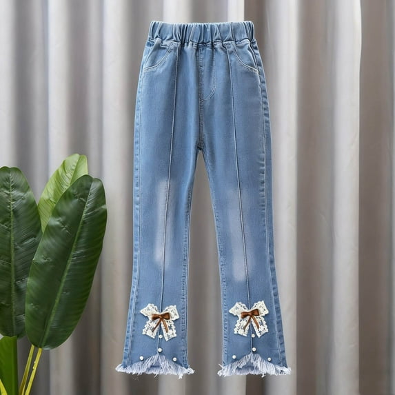 ATOGUTA Jeans Joggers Girls Denim Pants Bell Bottom Stretchy Jeans ...