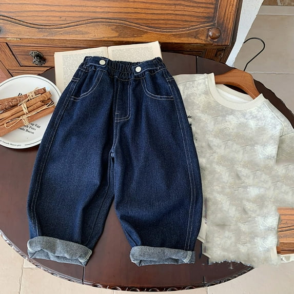 ATOGUTA Jeans for Boys Wide Leg Demin Pants Casual Baggy Long Pants ...