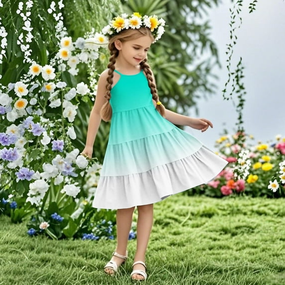 ATOGUTA Kid Dresses Sleeveless Summer Cami Dress Kids Casual Crewneck ...