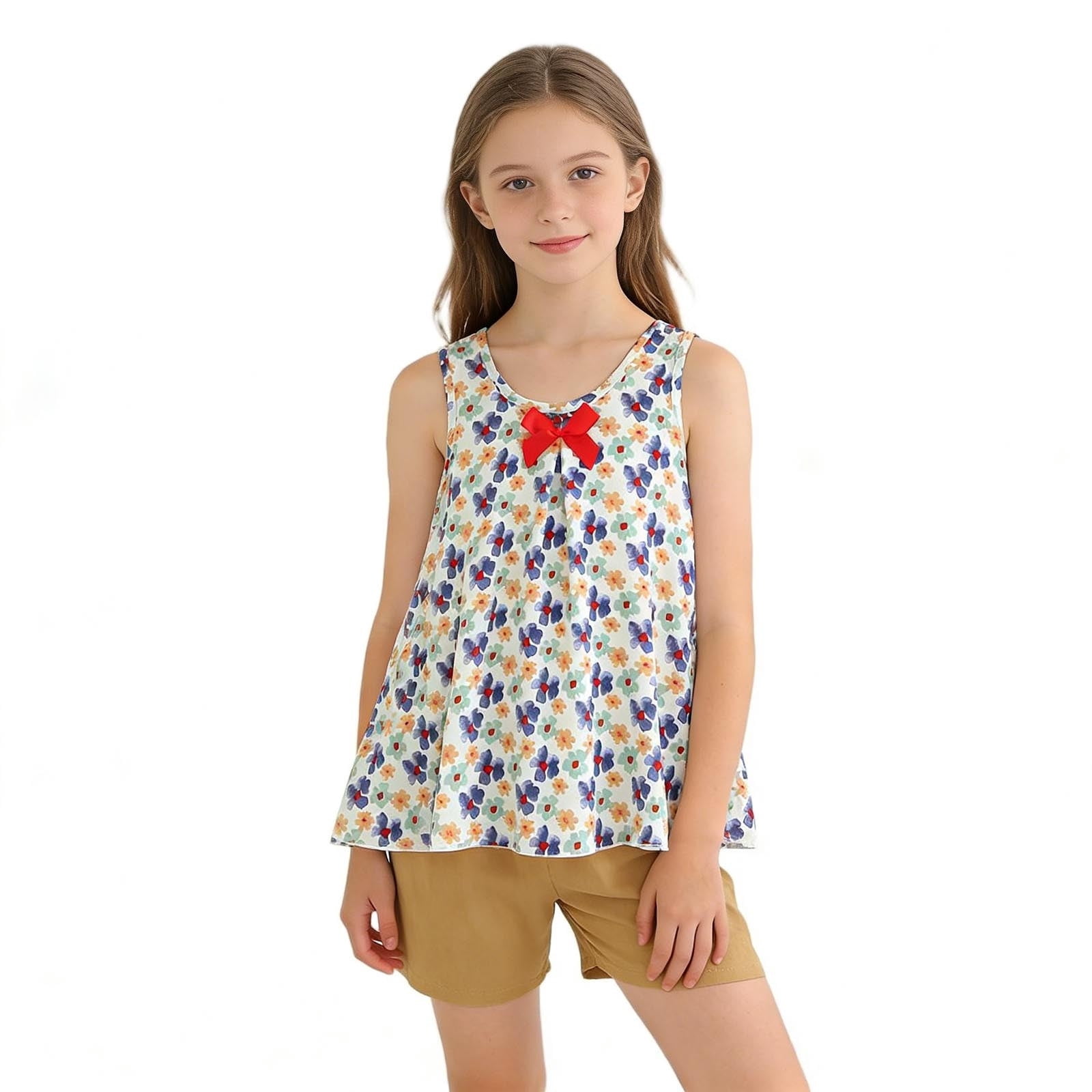 ATOGUTA Kid Girl Clothes Sleeveless Crewneck Tank Tops and Shorts Cute ...