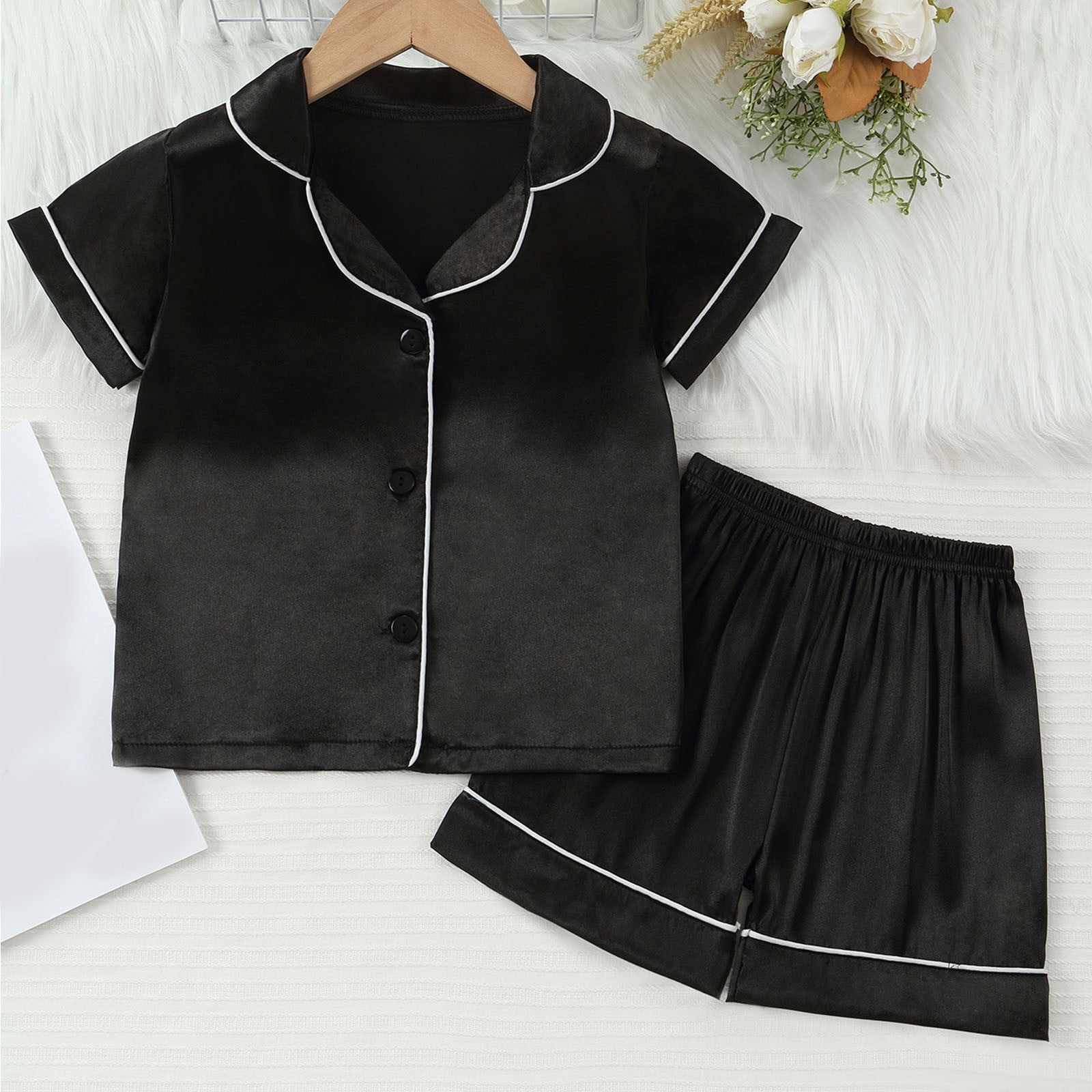 ATOGUTA Kid Homewear Set 1T-8 Casual Button Down Short Sleeve Shirts ...