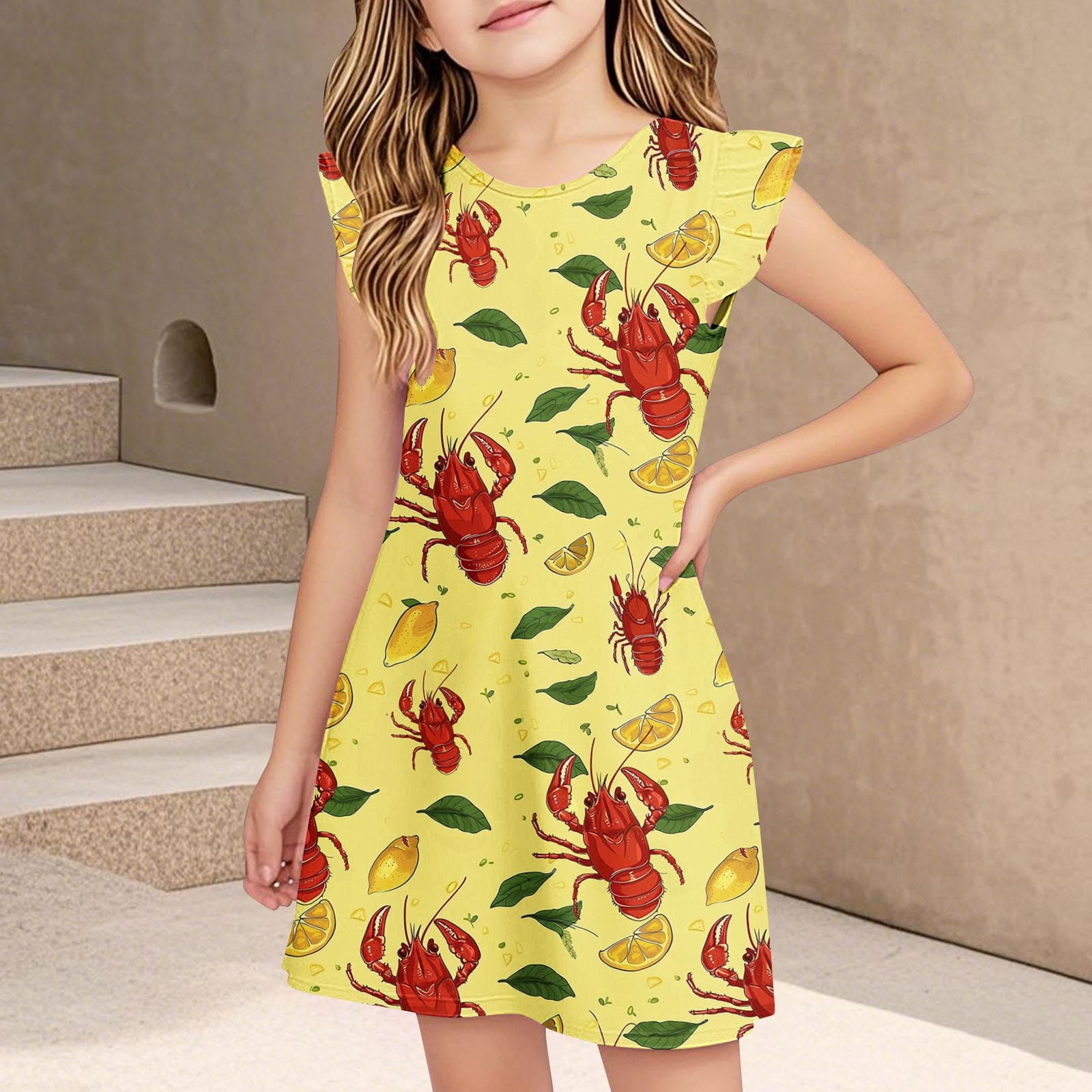 ATOGUTA Kids Dress Clothes for Play A-line Dress Sundress Casual Dress ...