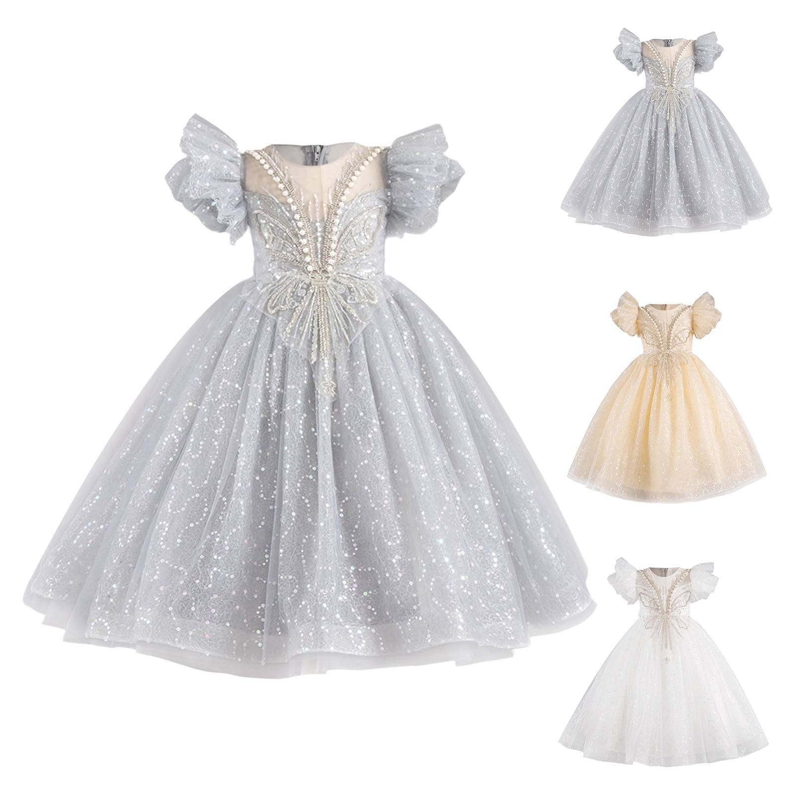 ATOGUTA Kids Dresses Girls Tulle Party Birthday Poster Formal Fancy ...