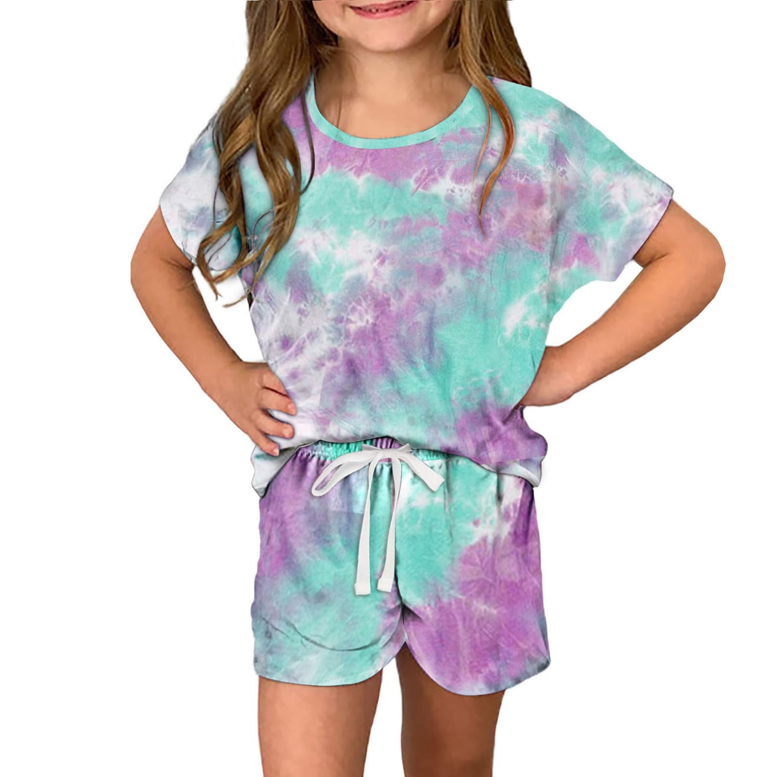 ATOGUTA Kids Girl Clothes T-Shirt Crop Top and Drawstring Shorts Summer ...