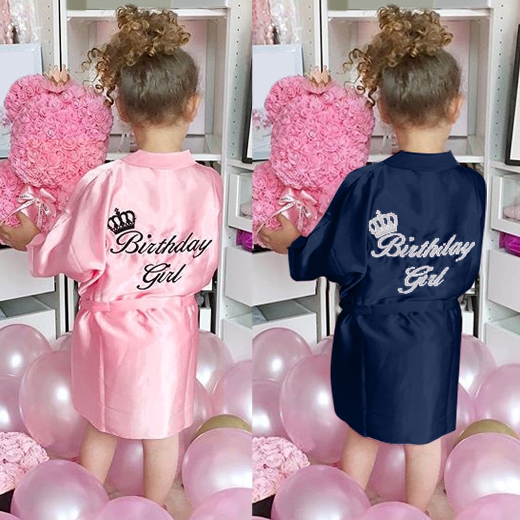 ATOGUTA Kids Girls Satin Robe for Birthday Party Flower Girls Birthday ...