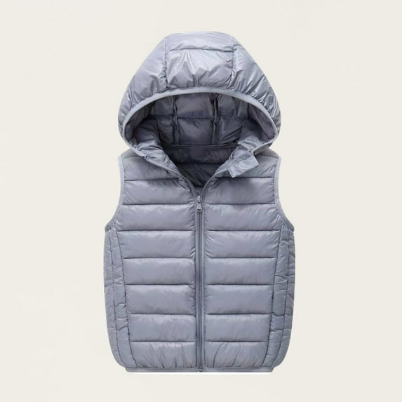 ATOGUTA Kids Hooded Puffer Vest for Boys Girls Lightweight Sleeveless ...