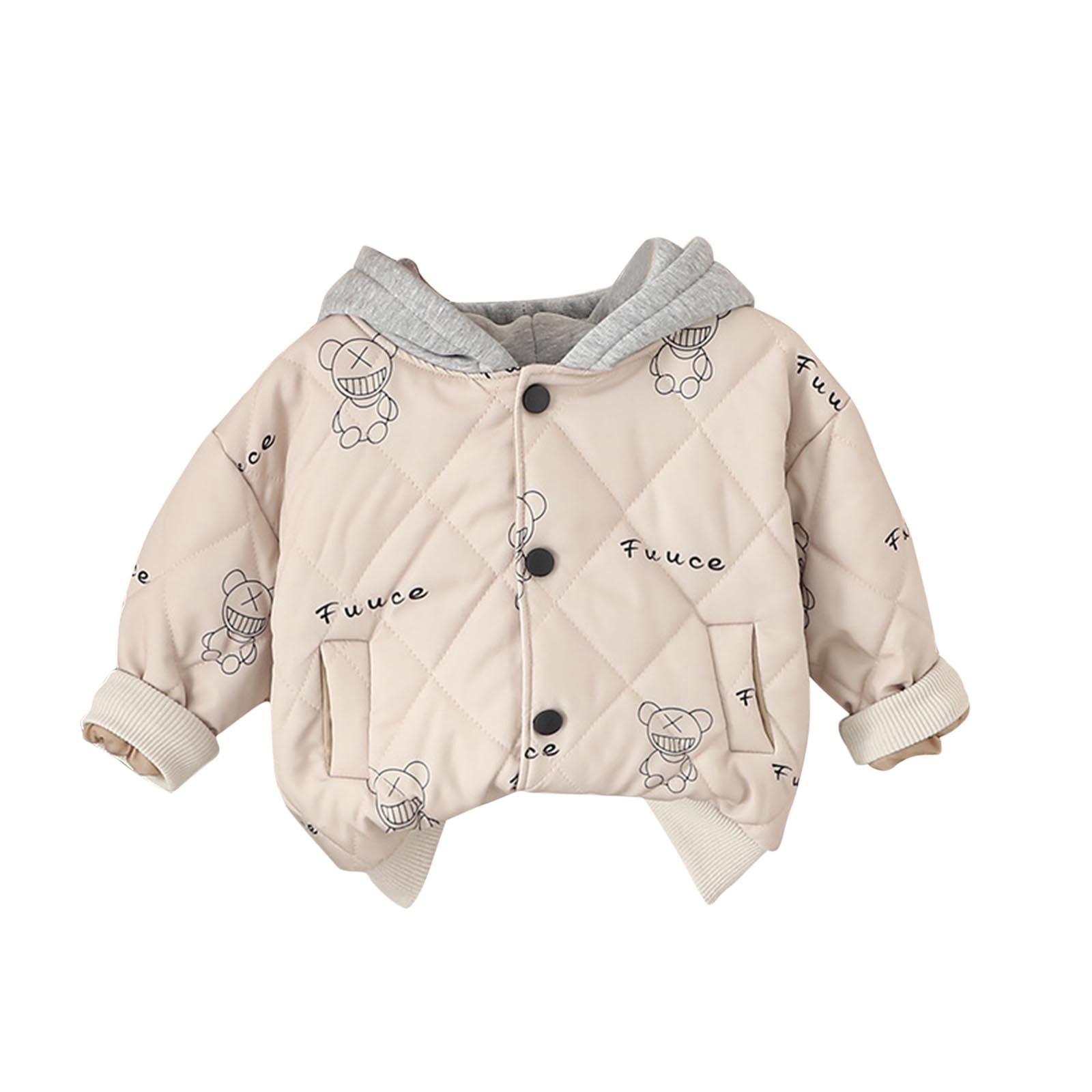ATOGUTA Kids Jacket for Boys Fleece Winter Coat Kid Thick Button Down ...