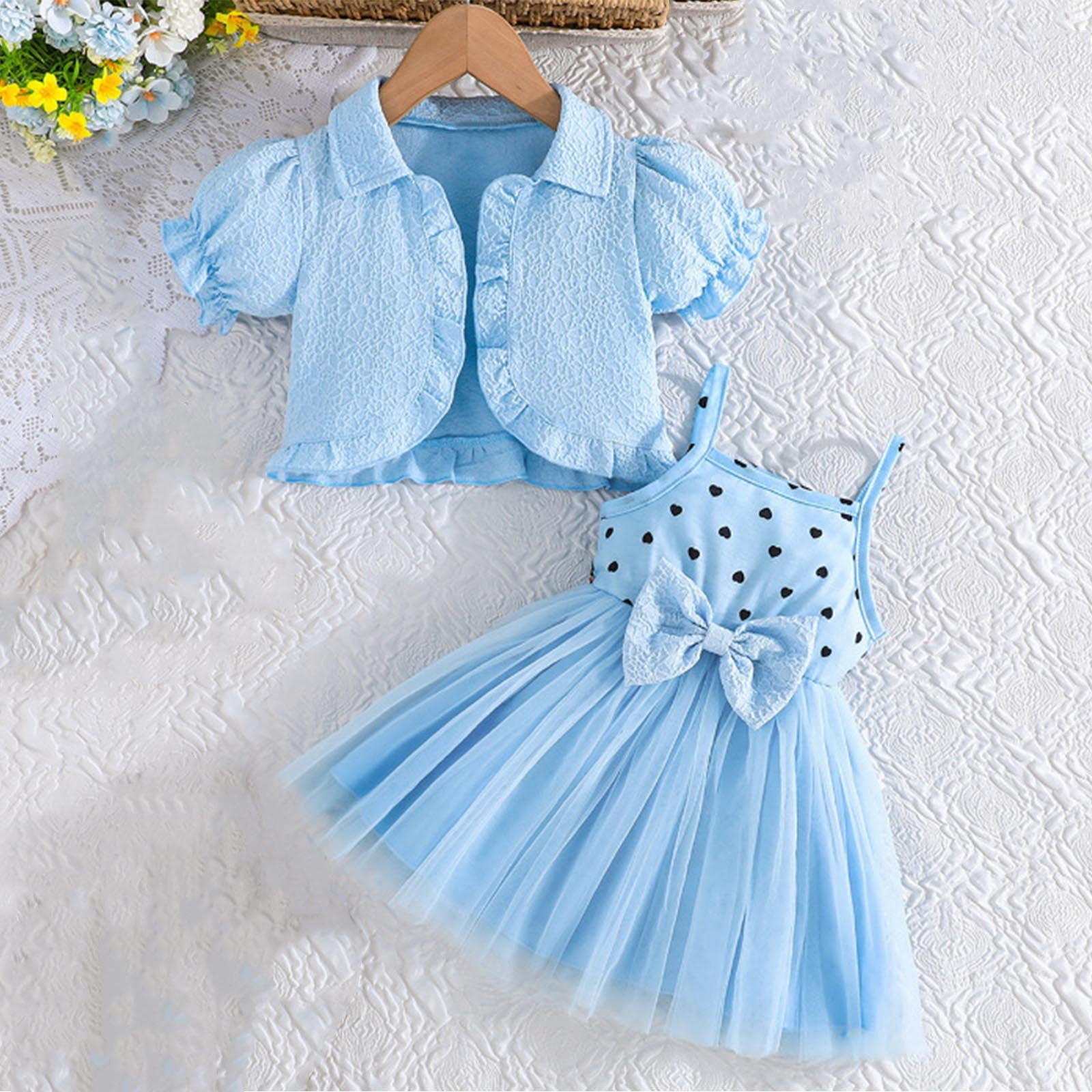 ATOGUTA Kids Outfits Girls 2 Pieces Mesh Cami Skirts Dress and Short ...