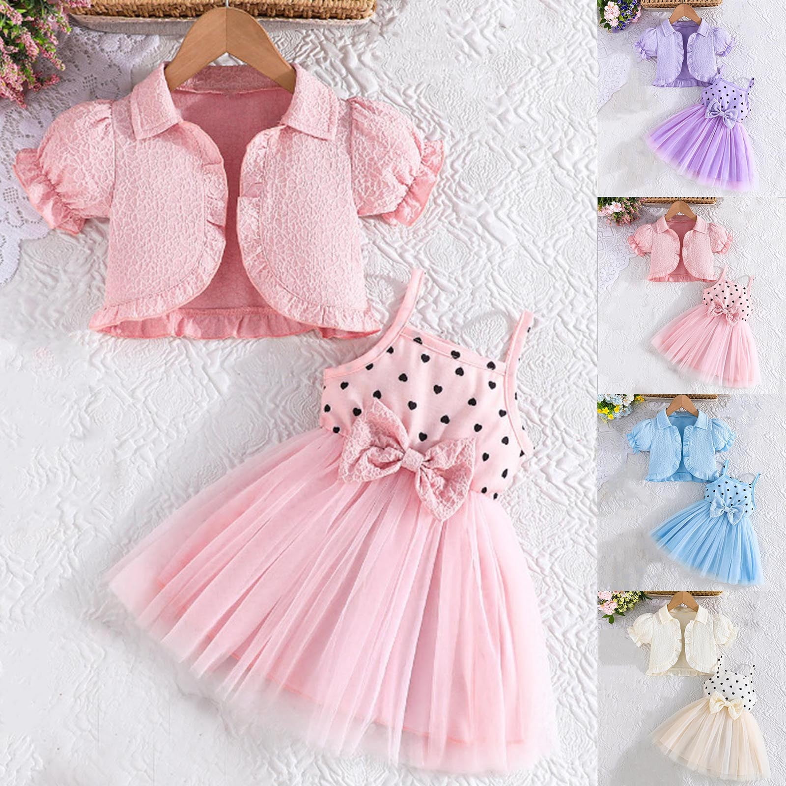 ATOGUTA Kids Outfits Girls 2 Pieces Mesh Cami Skirts Dress and Short ...