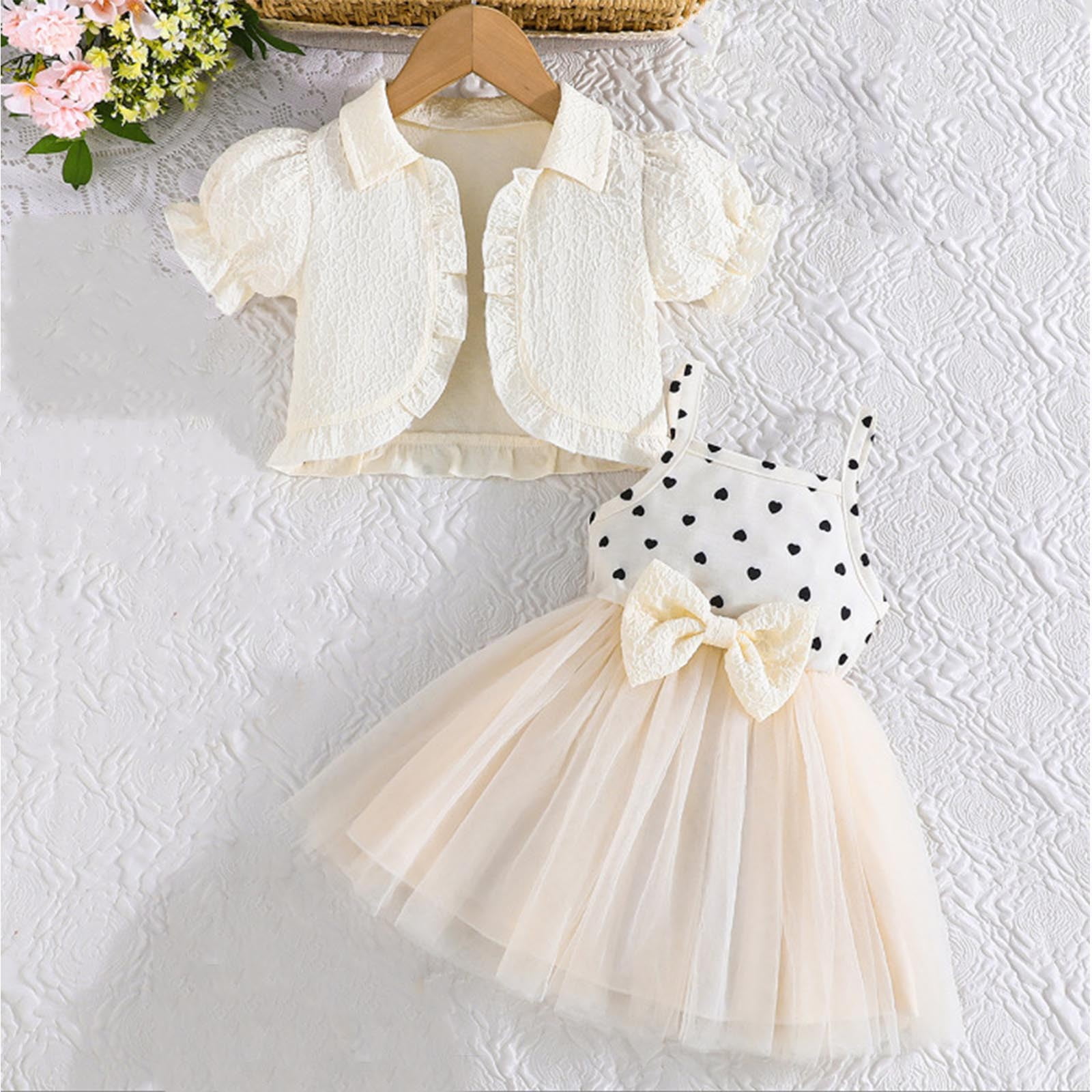 ATOGUTA Kids Outfits Girls 2 Pieces Mesh Cami Skirts Dress and Short ...