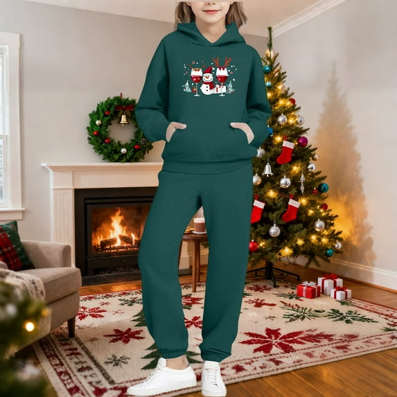 ATOGUTA Kids Outfits Girls Tracksuit Christmas Hoodie Sweatshirt and ...