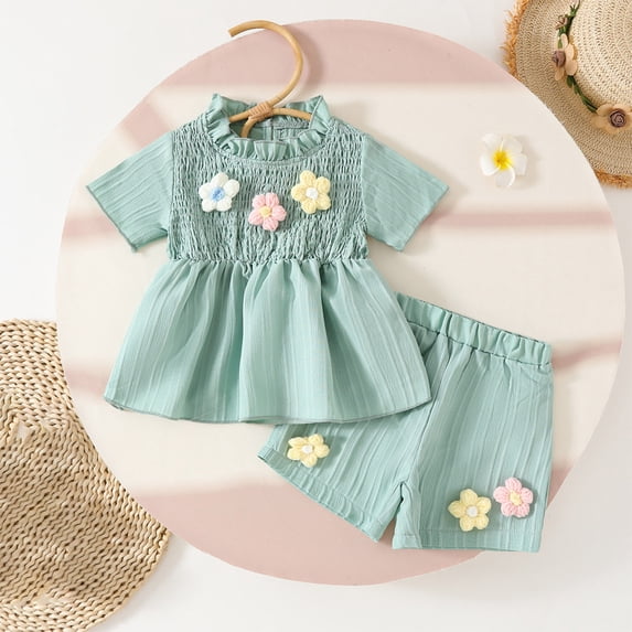 ATOGUTA Kids Outfits Girls Two Piece Summer Outfit Short Sleeve Top and ...