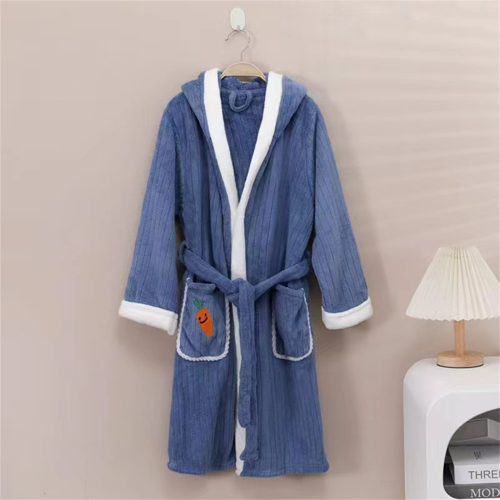 ATOGUTA Kids Robes for Girls Boys Fleece Robe Soft Hooded Bathrobe ...