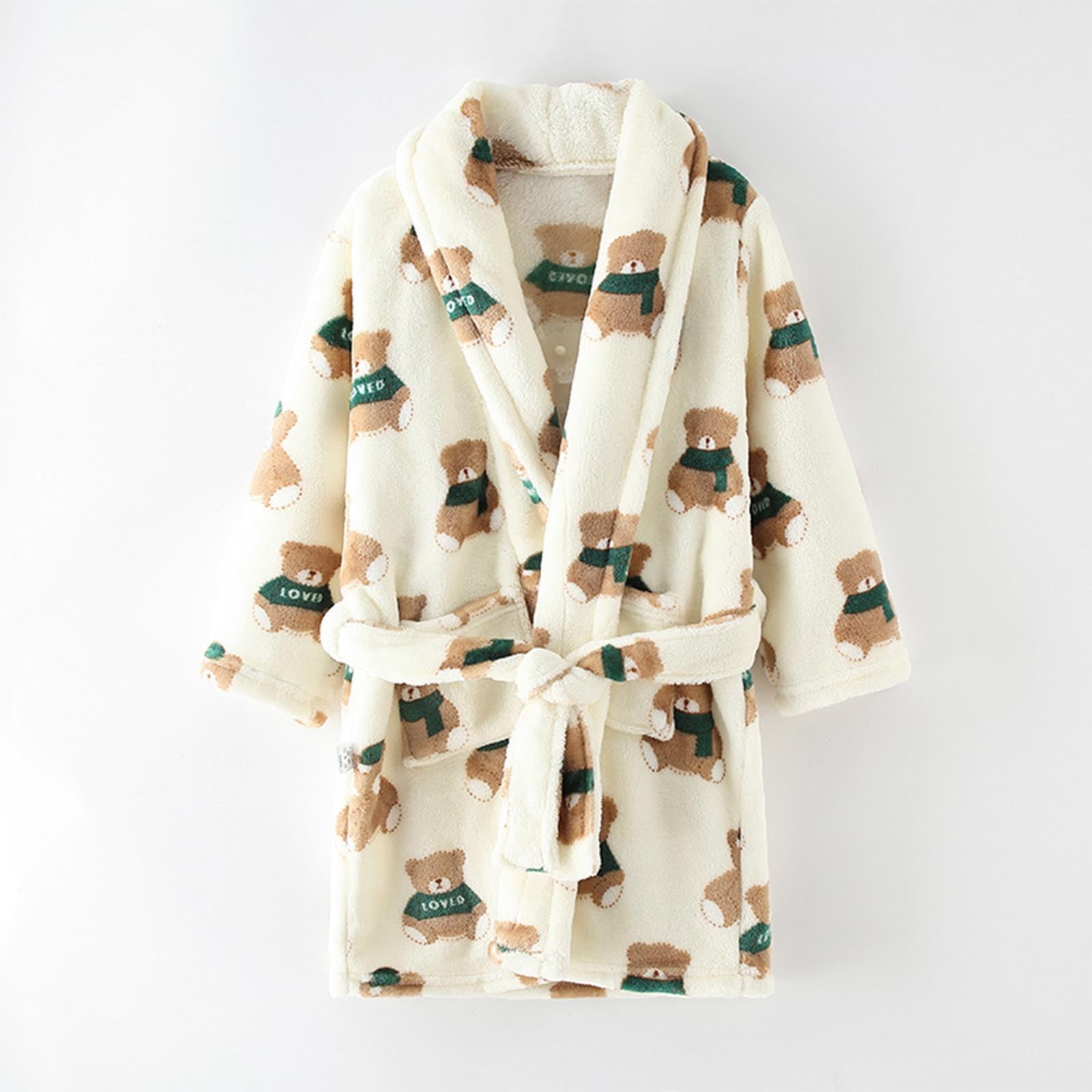 ATOGUTA Kids Robes for Girls Boys Shawl Collar Robe Fleece Robes Soft ...