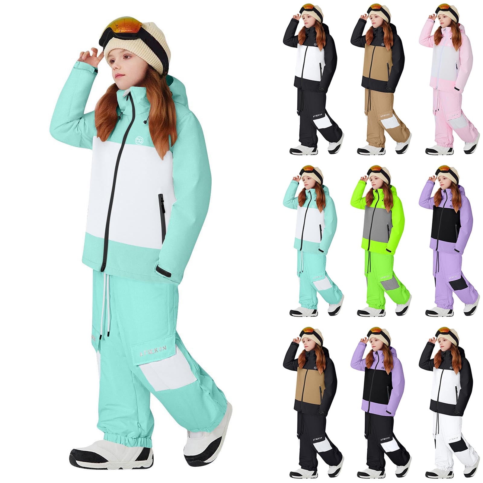 ATOGUTA Kids Snow Suit Girls Ski Jacket Snow Jacket Pants Suits ...