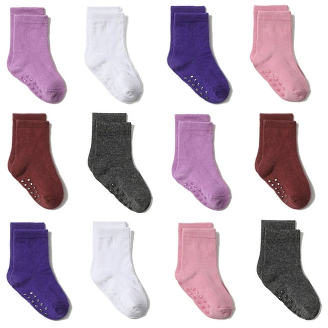 ATOGUTA Kids Socks with Grips Crew Socks for Little Girls & Boys ...