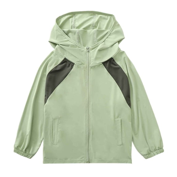 ATOGUTA Kids Zip-Up Hoodie Girls Boys Sun Protection Jacket Hooded ...