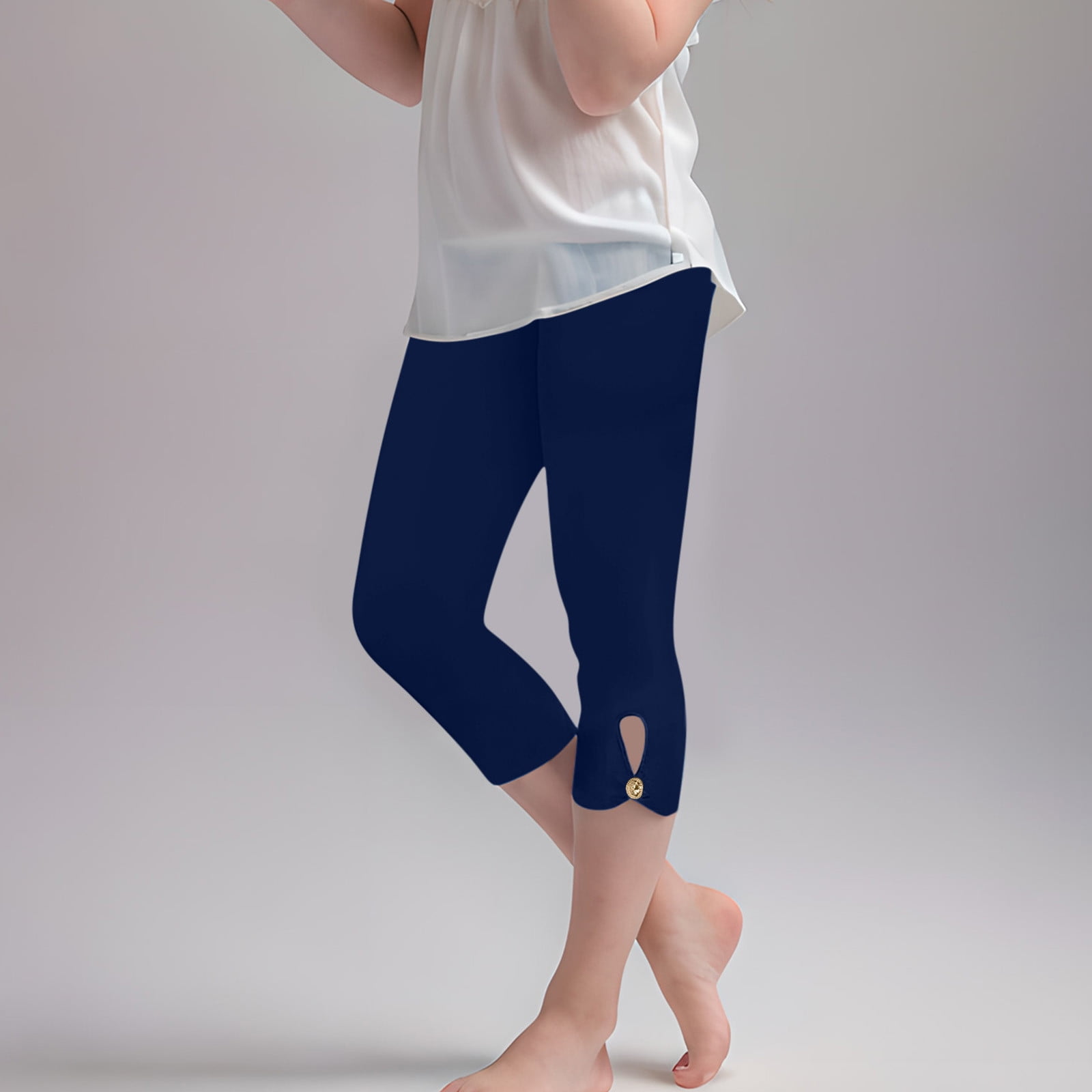 ATOGUTA Leggings Girls Cropped Basic Leggings Stretchy Leggings ...