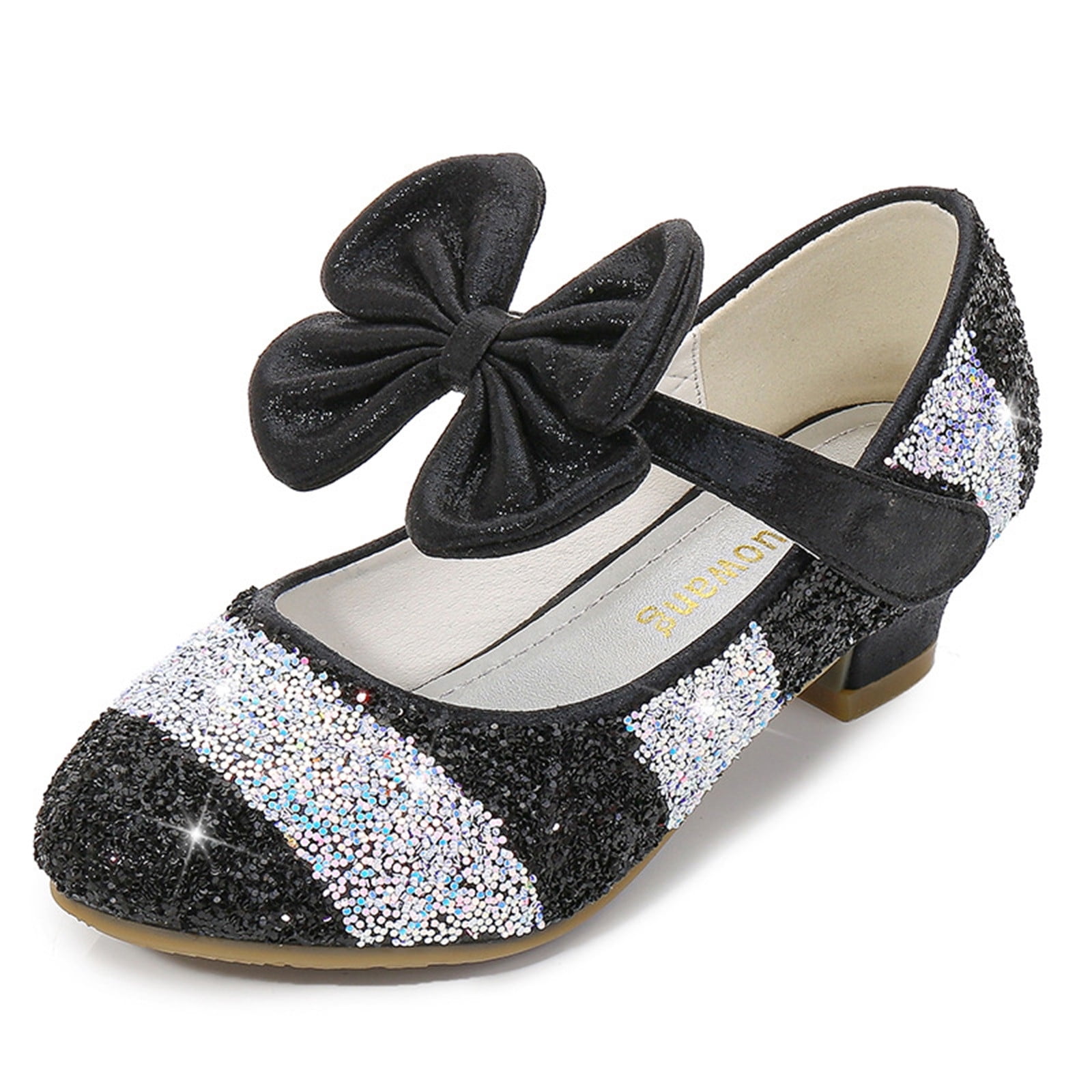 ATOGUTA Little Dress Shoes Girls Black Kids Party Wedding Shoes with ...