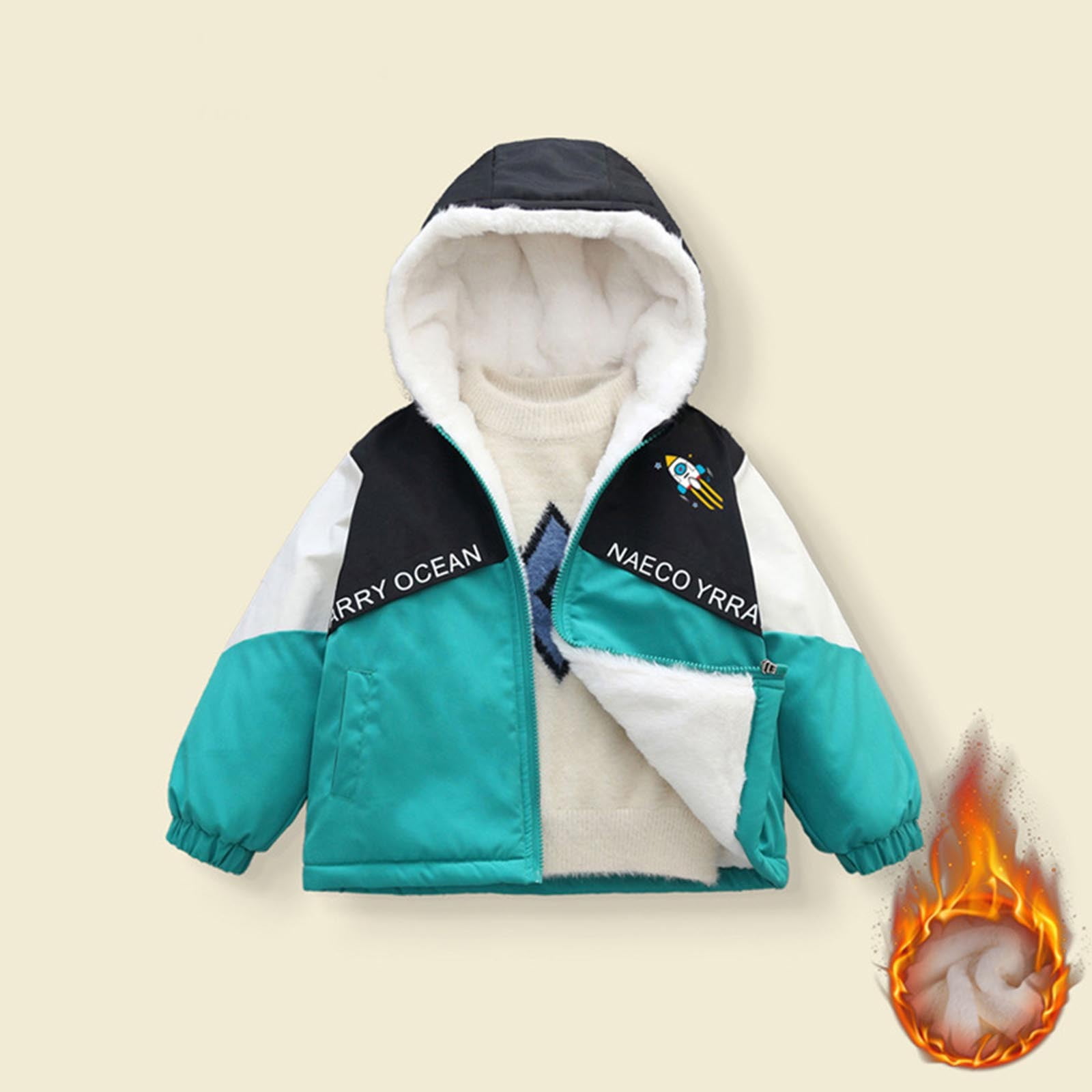 ATOGUTA Little Kids Jackets Boys Fleece Jackets with Hood Boys ...