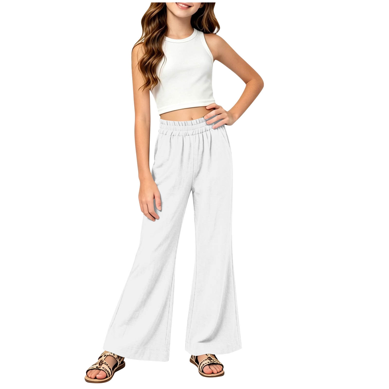 ATOGUTA Outfits for Girls 2 Piece Sets Sleeveless Tank Tops and Flared ...