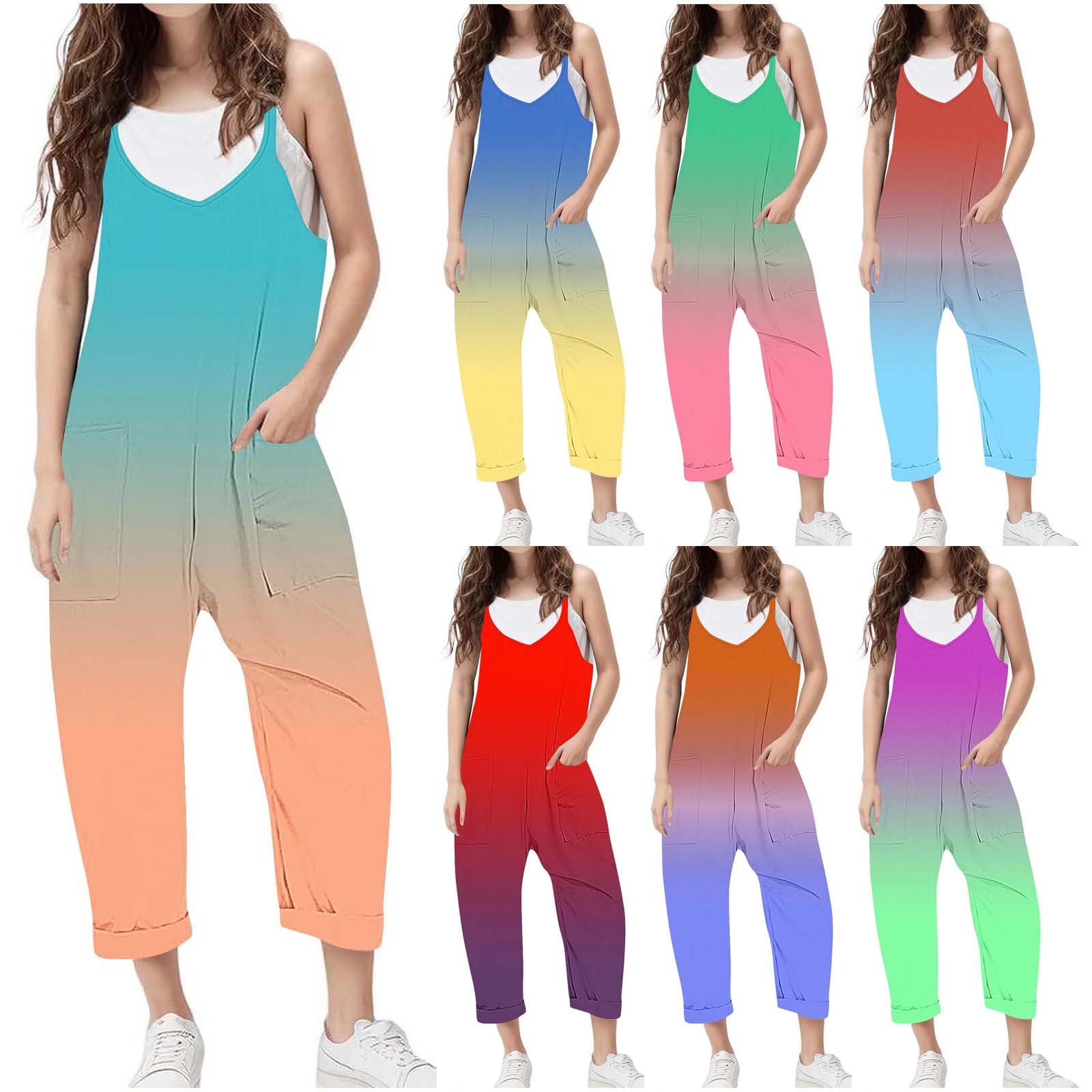 ATOGUTA Overalls for Girls Size 5T-14 Spaghetti Strap Loose Romper Kids ...