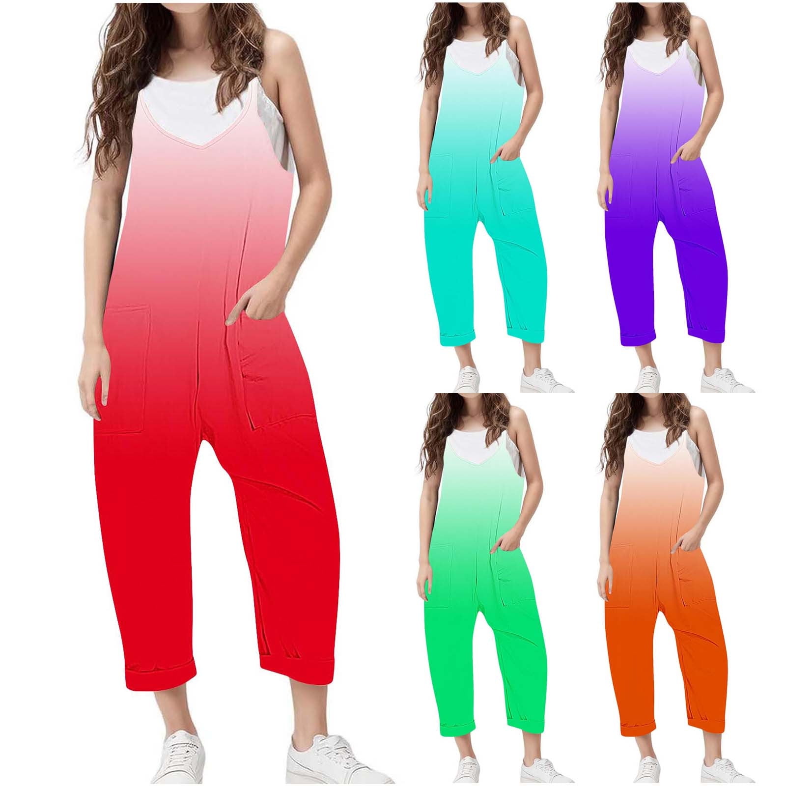 ATOGUTA Overalls for Girls Size 5T-14 Spaghetti Strap Loose Romper Kids ...