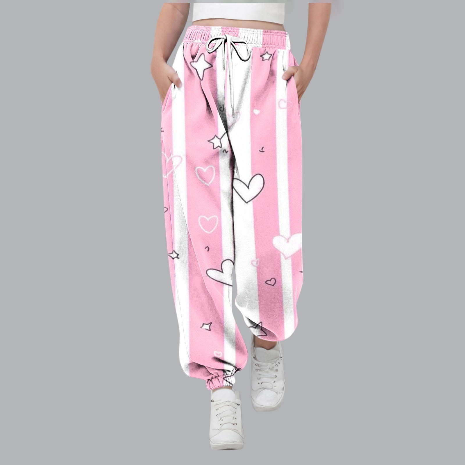 ATOGUTA Pants For Girls Valentine's Day Active Joggers Soft Athletic ...
