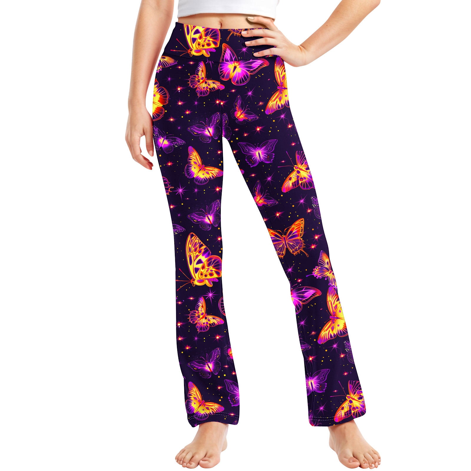 ATOGUTA Pants for Girls Size 2T-13 Stretch Pants Girls Elastic ...