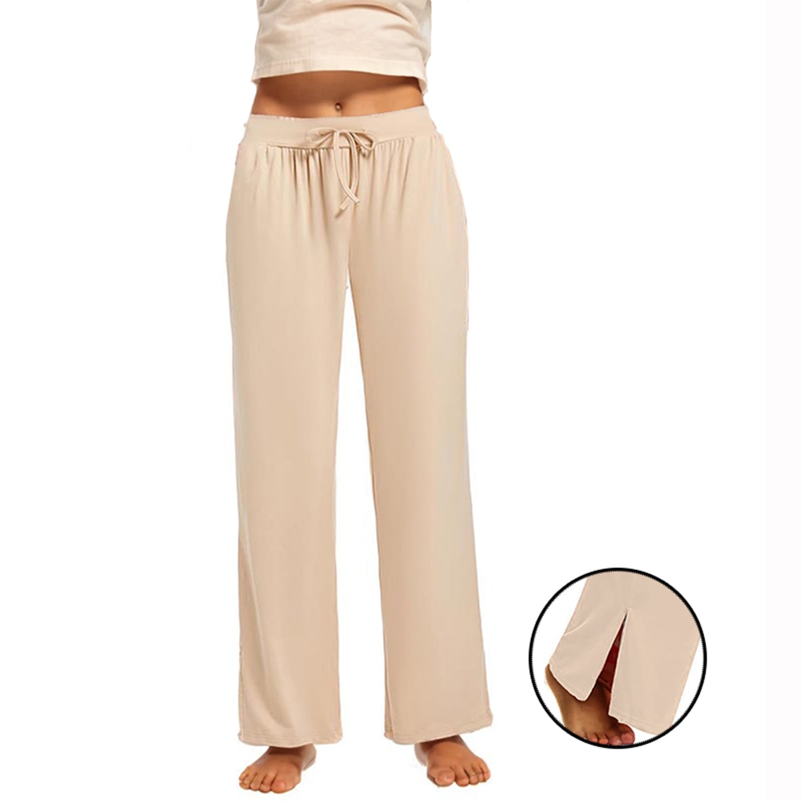 ATOGUTA Pants for Teen Girls High Waist Wide Leg Flowy Loose Long ...