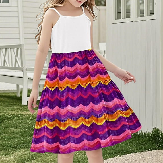 ATOGUTA Party Dress for Girls Sleeveless Tank Dress Kids Casual ...
