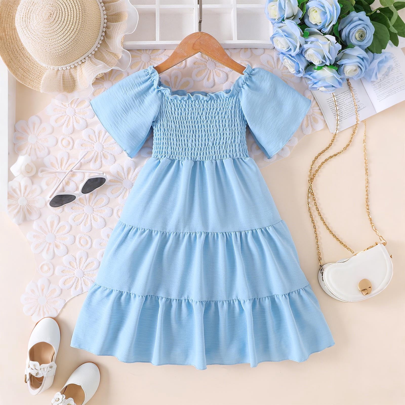 ATOGUTA Pencil Dress Girls A-line Dress Sundress Casual Dress for ...