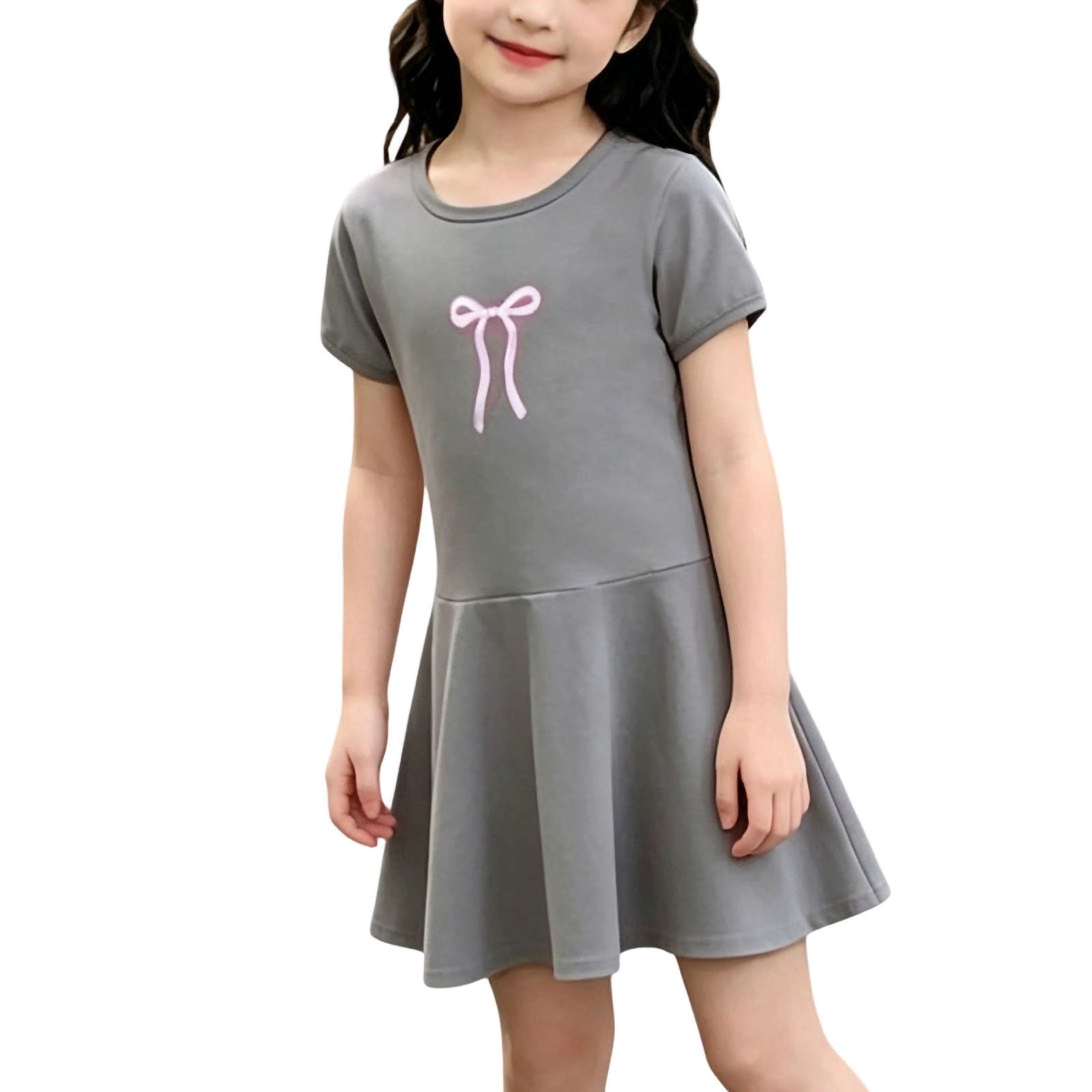 ATOGUTA Pencil Dress Girls Summer Short Sleeve Ruffle A Line Cute ...