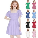 ATOGUTA Princess Dresses for Girls A-line Dress Sundress Casual Dress ...