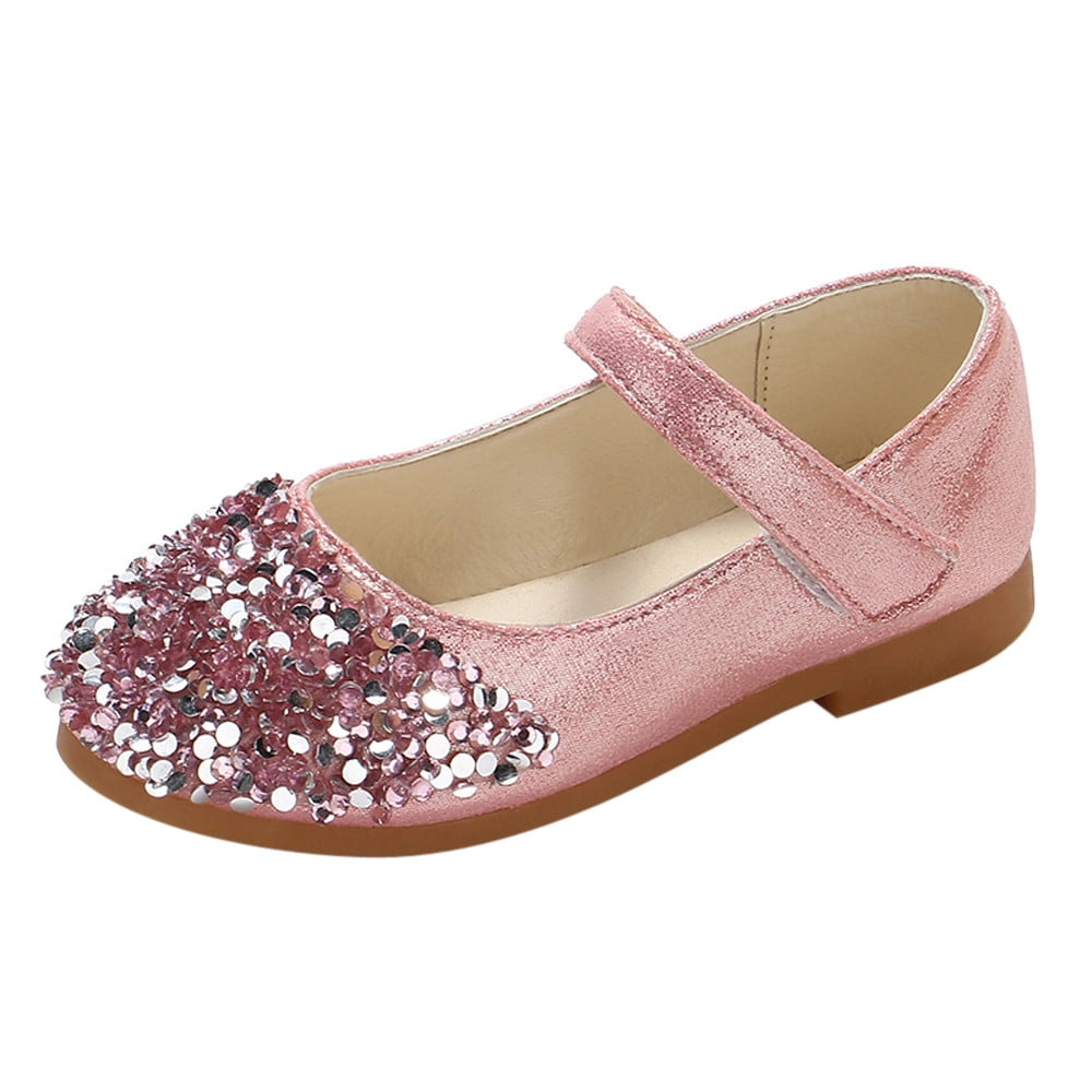 ATOGUTA Princess Shoes for Girls Crystal Leather Flats Party Princess ...