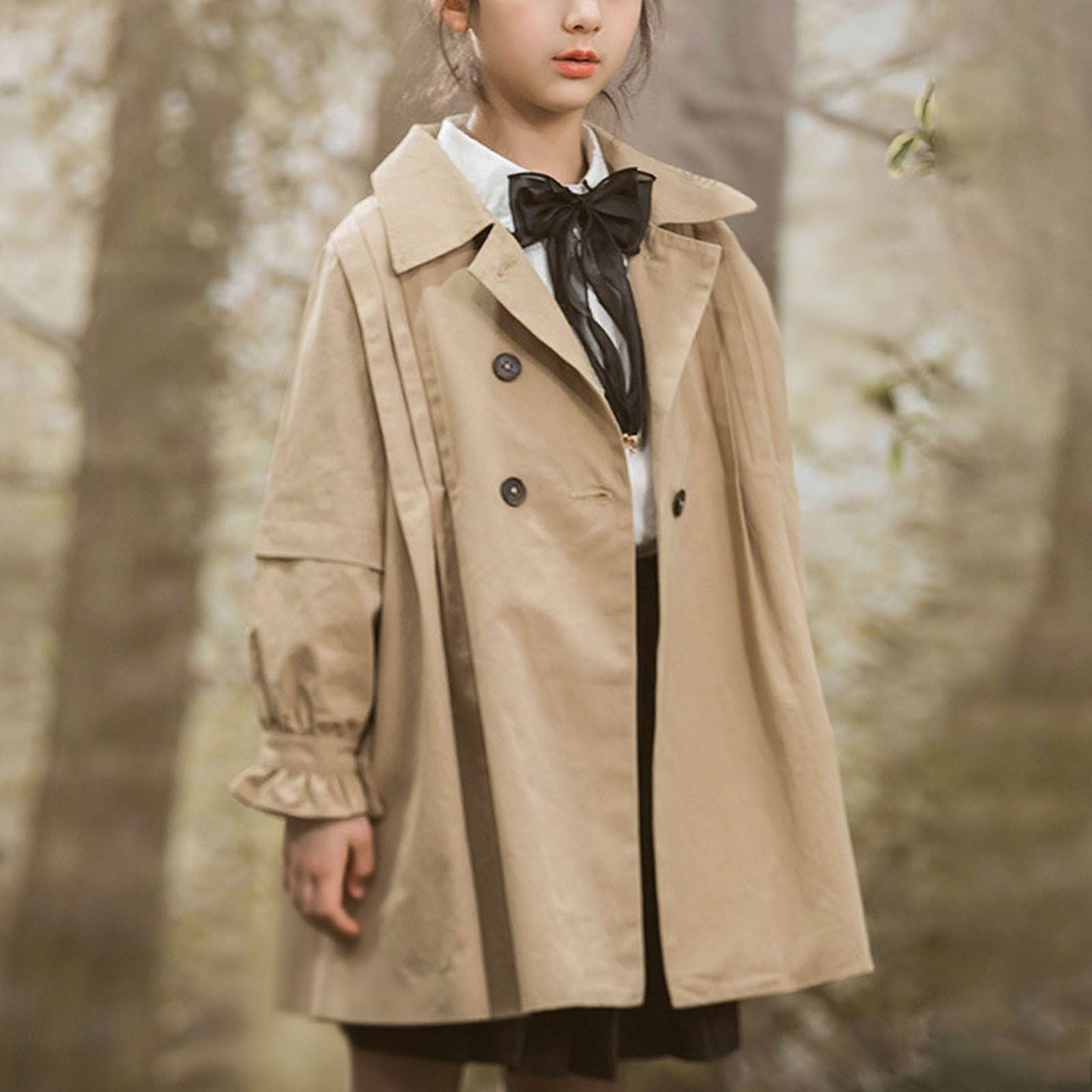 ATOGUTA School Uniform Jackets for Girls Peacoat with Lapel Pockets ...