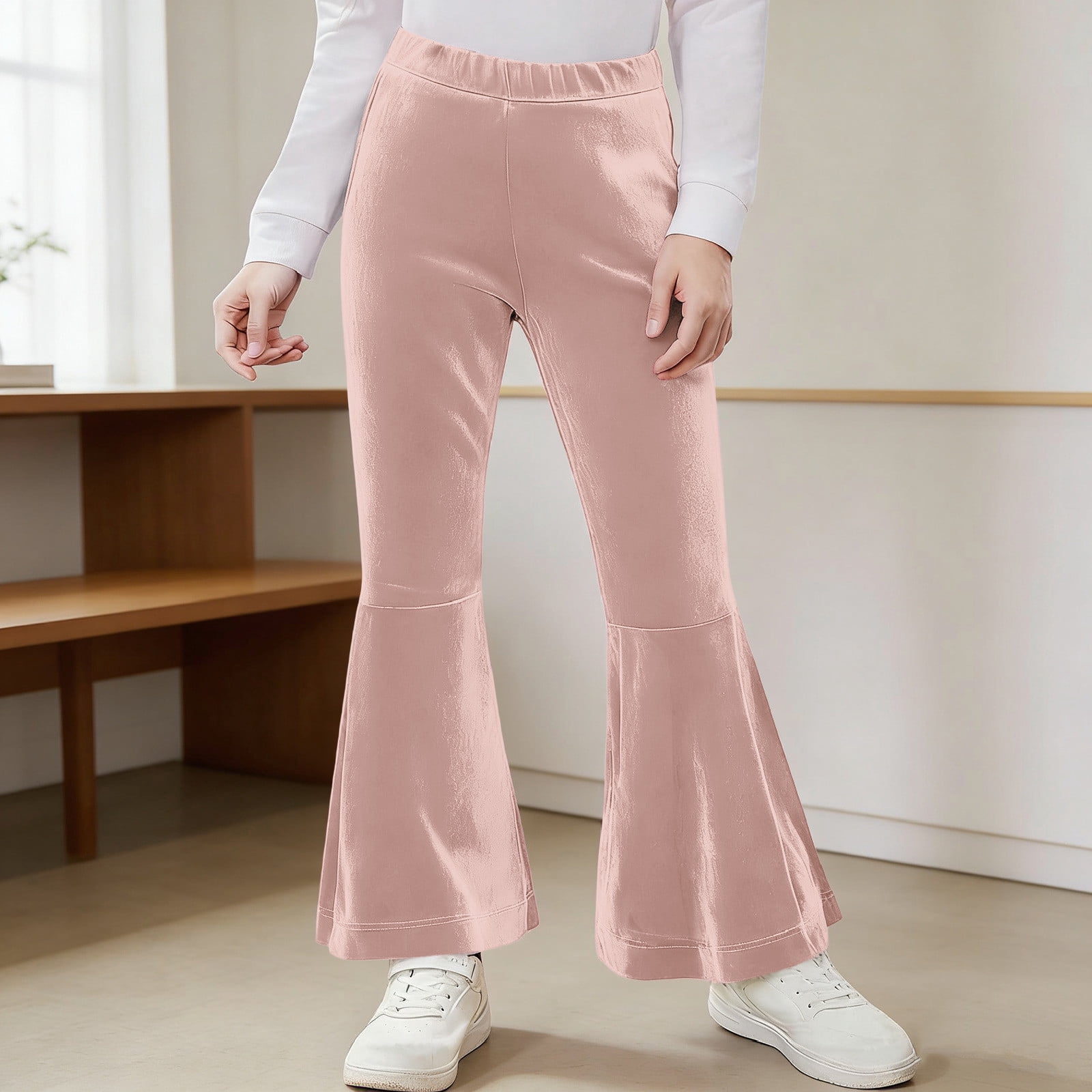 ATOGUTA School Uniform Pants For Girls High Waisted Casual Stretchy ...