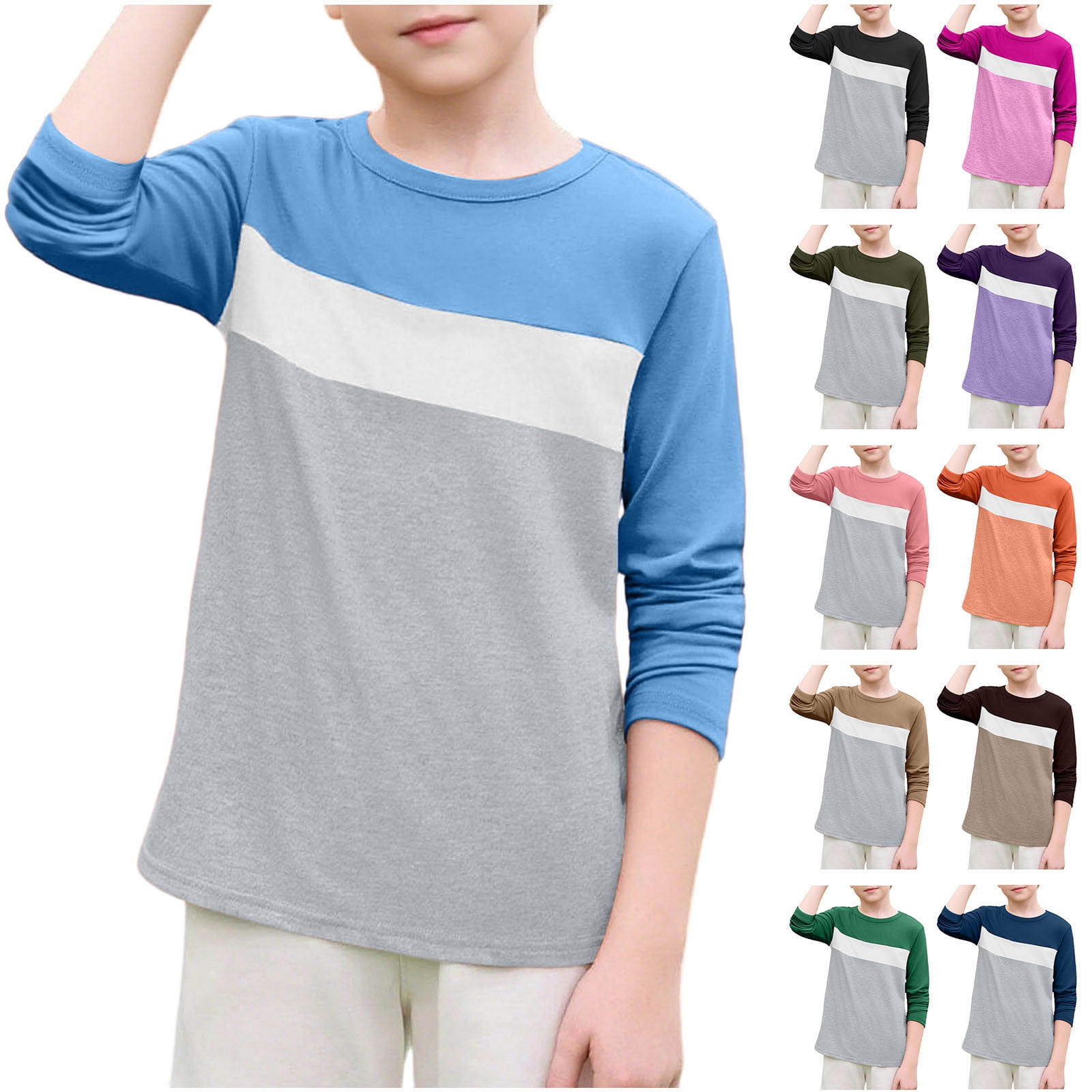 ATOGUTA Shirts for Teen Boys Long Sleeve T Shirts Kids Fall Tops ...